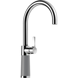K&uuml;chenarmatur Schock "SC-520 FA", grau (croma), B:19cm H:39,2cm &Oslash;:5,2cm, Messing, Armaturen, Festauslauf, Schwenkbereich 360