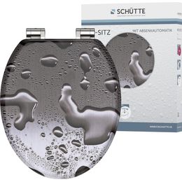 Sch&uuml;tte WC-Sitz SCH&Uuml;TTE "Grey Steel", grau, B:375cm L:435cm, MDF - Mitteldichte Holzfaserplatte, WC-Sitze, mit Absenkautomatik und Holzkern, MDF