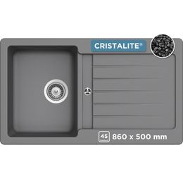 Granitsp&uuml;le Schock "Typos D-100", grau (croma), B:86cm H:30,9cm, Domogranit, K&uuml;chensp&uuml;len