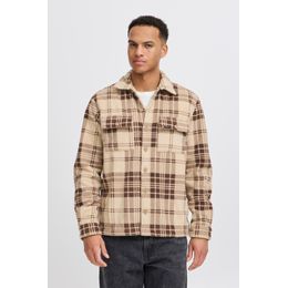 Langarmhemd Blend "BHBAKI Shirt", Herren, Gr. XL, N-Gr, braun (chicory coffee), Web, Obermaterial: 100% Polyester, kariert, regular fit normal, Rippb&uuml;ndchen, Hemden