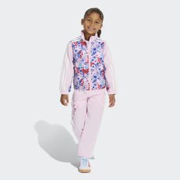 Trainingsanzug adidas originals "WOVEN TS", Jungen, Gr. 110, clear pink, Obermaterial: 100% Polyester, Sportanz&uuml;ge Trainingsanzug, adidas originals x Liberty London Collaboration