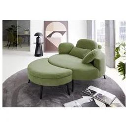 Loveseat OTTO HOME "Riko Sessel, B: 110 cm, Sitzh&ouml;he: 44 cm", gr&uuml;n, B:110cm H:84cm T:110cm, 95%Polyester, 5%Polyamide, Sessel, XXL- Sessel, mit Stauraumhocker, R&uuml;ckenst&uuml;tze & 4 Zierkissen