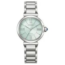 Solaruhr Citizen "Citizen L", silberfarben, gr&uuml;n, Armbanduhren, Damen, Armbanduhr, Damenuhr, Edelstahlarmband, analog