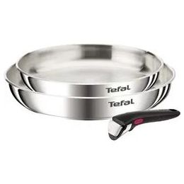 Pfannen-Set Tefal "Ingenio Emotion", edelstahl, Pfannen, abnehmbarer Ingenio-Griff, stapelbar, unversiegelt, induktionsgeeignet