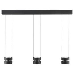 LUMICOUTURE LED Pendelleuchte "Glow Sphere", schwarz, aluminiumfarben, 3, 1 Stk., Leuchten, 2700 K, Up Downlight, Aluminium/Glas, schwarz, LED Pendelleuchte