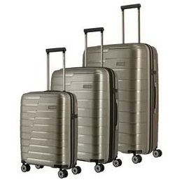 Trolleyset Travelite "AIR BASE 3-teilig Reisekoffer Hartschale", champagne, Polypropylen, Koffer-Sets, mit TSA-Schloss und bruchfester Polypropylen-Schale