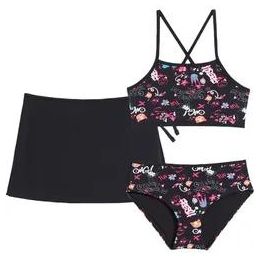 Bustier-Bikini bonprix, M&auml;dchen, Gr. 164/170, N-Gr, schwarz bedruckt, Obermaterial: 80% Polyamid, 20% Elasthan. Futter: 100% Polyester, bedruckt, Bikini-Sets, mit dazugeh&ouml;rigem Minirock