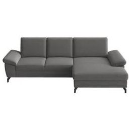 Sit & More Ecksofa SIT & MORE "Chelsea L-Form, B: 264 cm, mit Armteil-& Sitztiefenverstellung", grau (anthrazit), B:264cm H:89cm T:174cm, 100% Polyester, Sofas, Ecksofa, optional Schlaffunktion und Bettkasten