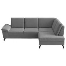 Sit & More Ecksofa SIT & MORE "Chelsea L-Form, B: 264 cm, mit Armteil-& Sitztiefenverstellung", grau (anthrazit), B:249cm H:89cm T:190cm, 100% Polyester, Sofas, Ecksofa, optional Schlaffunktion und Bettkasten