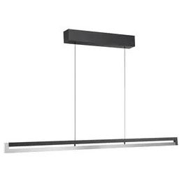 LUMICOUTURE LED Pendelleuchte "Pulse", geb&uuml;rstetes aluminium, schwarz, 1, 1 Stk., Leuchten, 122 x 7 x 180 cm, 4400 lm, 2700K, dimmbar, Aluminium geb&uuml;rstet/schwarz, LED Pendelleuchte