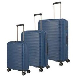 Trolleyset Travelite "MOOBY 3-teilig Reisekoffer Hartschale", navy, Polypropylen, Koffer-Sets, mit TSA-Schloss und recyceltem Polypropylen
