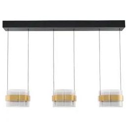 LUMICOUTURE LED Pendelleuchte "Inside", messingfarben, rauchglas, 3, 1 Stk., Leuchten, 2700 K, Metall/Glas, messingfarben/Rauchglas, LED Pendelleuchte