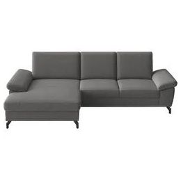 Sit & More Ecksofa SIT & MORE "Chelsea L-Form, B: 264 cm, mit Armteil-& Sitztiefenverstellung", grau (anthrazit), B:264cm H:89cm T:174cm, 100% Polyester, Sofas, Ecksofa, optional Schlaffunktion und Bettkasten