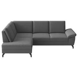 Sit & More Ecksofa SIT & MORE "Chelsea L-Form, B: 264 cm, mit Armteil-& Sitztiefenverstellung", grau (dunkelgrau), B:249cm H:89cm T:190cm, 95% Polyester, 5% Polyamid, Sofas, Ecksofa, optional Schlaffunktion und Bettkasten