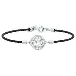 Armband Michael Kors "Schmuck Geschenk Metall Kordel Nylon Armschmuck Premium", schwarz, metallfarben, kristallwei&szlig;, kristallwei&szlig;, Armb&auml;nder, Damen, 19,5cm, Metall Nylon, Metall, Nylon, Armband, mit Zirkonia (synth.)