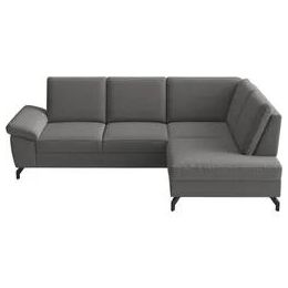 Sit & More Ecksofa SIT & MORE "Chelsea L-Form, B: 264 cm, mit Armteil-& Sitztiefenverstellung", grau (anthrazit), B:249cm H:89cm T:190cm, 100% Polyester, Sofas, Ecksofa, optional Schlaffunktion und Bettkasten