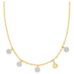 Kette mit Anh&auml;nger Michael Kors "Schmuck Geschenk Metall Halsschmuck Halskette Premium", gelbgoldfarben, kristallwei&szlig;, Halsketten, Damen, Metall, L: 45,5 B: 2mm, mit Zirkonia (synth.), B:2mm