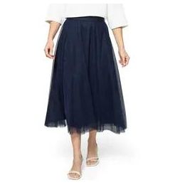 Midirock Zero "Damen mit elastischem Bund", Damen, Gr. 42, deep sky, T&uuml;ll, Obermaterial: 100% Polyester, transparent, ausgestellt lang, R&ouml;cke, Material.
