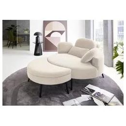 Loveseat OTTO HOME "Riko Sessel, B: 110 cm, Sitzh&ouml;he: 44 cm", creme, B:110cm H:84cm T:110cm, 95%Polyester, 5%Polyamide, Sessel, XXL- Sessel, mit Stauraumhocker, R&uuml;ckenst&uuml;tze & 4 Zierkissen