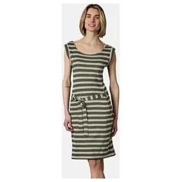 Sommerkleid Ragwear "Tagg Stripes", Damen, Gr. XS (34), Normalgr&ouml;&szlig;en, olivgr&uuml;n, Material: 50% Viskose, 50% Polyester, figurumspielend ca. Mitte Oberschenkel, tiefer Rundhals, &Auml;rmel ohne &Auml;rmelschlitz, Kleider Sommerkleid, gestreiftes Damen Minikleid mit Taillenband und Taschen