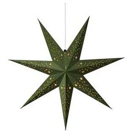 Dekostern Konstsmide "Weihnachtsstern, Weihnachtsdeko", gr&uuml;n, B:78cm H:78cm, Papier, Dekosterne, Fensterdekoration, Papierstern, LED Stern mit gr&uuml;nem Samt, perforiert, 7 Zacken