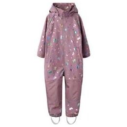 Softshelloverall name it "NMFALFA08 SOFTSHELL SUIT FOIL 1FO NOOS", M&auml;dchen, Gr. 98, N-Gr, grape shake, Softshell, Obermaterial: 94% Polyester, 6% Elasthan, bedruckt, regular fit, elastischer Bund, Overalls