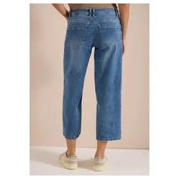 Loose-fit-Jeans Cecil, Damen, Gr. 28, L&auml;nge 26, mid blau used wash, Jeans, 77% Baumwolle, 20% Polyester, 3% Elasthan, unifarben, kniebedeckend, Jeans, aus Baumwolle mit Stretchanteil