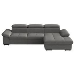 Sit & More Ecksofa SIT & MORE "Viola, L-Form, B: 260 cm", grau (anthrazit), B:260cm H:73cm T:174cm, 100% Polyester, Sofas, Ecksofa, optional Schlaffunktion,inkl Armteil- & Kopfteilverstellung