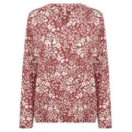 Kurzarmhemd soyaconcept "Soya Concept T-shirt SC-FELICITY", Damen, Gr. M, Normalgr&ouml;&szlig;en, 4470c dunkel rot combi, Obermaterial: 50% Baumwolle, 50% Viskose, Hemden