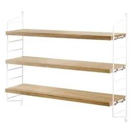 STRING Furniture Pocket modulares Regalsystem Eiche/Wei&szlig;