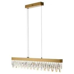 LUMICOUTURE LED Pendelleuchte "Celestia", messingfarben geb&uuml;rstet, 1, 1 Stk., Leuchten, L. 100 x H. 150 cm, 3300 lm, 2700 K, K9- Kristalle, LED Pendelleuchte