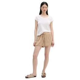 Marc O'Polo Shorts MARC O'POLO "aus Organic Cotton-Mix", Damen, Gr. M, Normalgr&ouml;&szlig;en, sandpaper, Obermaterial: 80% Baumwolle, 20% Polyester, unifarben, regular fit kurz, Hosen Shorts