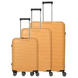 Trolleyset Travelite "MOOBY 3-teilig Reisekoffer Hartschale", curry, Polypropylen, Koffer-Sets, mit TSA-Schloss und recyceltem Polypropylen