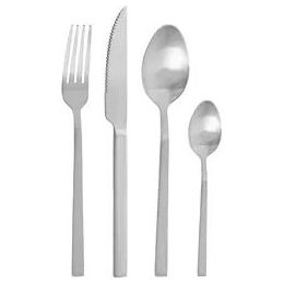 Pinti Inox Besteck-Set PINTINOX "DUKE", silber (silberfarben, satin), 24 tlg., Edelstahl 18/0, Essbesteck-Sets, in moderner und zeitloser Formgebung