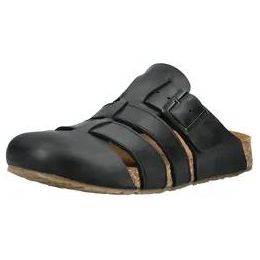 Pantolette Haflinger "Haflinger Hausschuhe Leder", Damen, Gr. 41, schwarz, Leder, Schuhe Pantolette