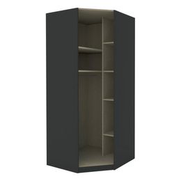 Hom&acute;in Hom`in Eckschrankkorpus System Unit, Anthrazit, Holzwerkstoff, 6,6 F&auml;cher, 91.1x210x91.1 cm, Schlafzimmer, Kleiderschr&auml;nke, Eckschr&auml;nke