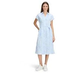 BETTY & CO Sommerkleid BETTY & CO "Damen mit Stickerei", Damen, Gr. 36, Normalgr&ouml;&szlig;en, wei&szlig;, hellblau, Obermaterial: 76% Baumwolle, 24% Polyester, l&auml;ssig geschnitten lang, Kleider Sommerkleid