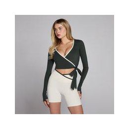 Myprotein MP Damen Tempo Contrast Wrap Top - Gewaschen Schwarz - XS