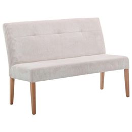 Sitzbank, Buche, Beige, Holz, Textil, Buche, massiv, 3-Sitzer, 140x92x66 cm, Fsc, Holzm&ouml;bel, Sitzgelegenheiten Holz, Holzb&auml;nke