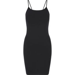 Shirtkleid Urban Classics "Urban Classics Damen Ladies Stretch Jersey Slim Dress", Damen, Gr. L, US-Gr&ouml;&szlig;en, schwarz, 95% Baumwolle, 5% Elasthan, unifarben, slim fit, Rundhals, Kleider Shirtkleid
