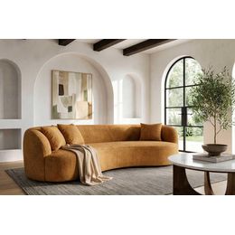 Riess Ambiente Organisches Sofa ATELIER 230cm senfgelb Samt 3-Sitzer Couch inkl. Kissen Riess-Ambiente Wohnzimmer Landhaus Modern Skandinavisch