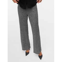 V&eacute;ro Moda Schlupfhose VERO MODA "VMBERLIN MY MW WIDE PRINT PANT NOOS", Damen, Gr. L (40), L&auml;nge 30, schwarz (schwarz detail:salt and pepper), Web, Obermaterial: 95% Polyester, 5% Elasthan, loose fit normal, Hosen Schlupfhose