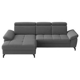 Sit & More Ecksofa SIT & MORE "Vanity", dunkelgrau, B:264cm H:84cm T:181cm, 95% Polyester 5% Polyamid, Sofas, Ecksofa, Inkl.Sitz-,Kopf-und Armteilverstellung