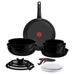 Pfannen-Set Tefal "Ingenio Excellence Keramik", schwarz, Pfannen, abnehmbarer Ingenio-Griff, Thermo-Signal, stapelbar, Induktion