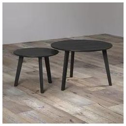 Couchtisch Home Affaire "Ronda", esche schwarz, schwarz, esche schwarz, B:70cm H:45cm T:70cm, Tische, Couchtisch, Beistelltische mit Massivholzf&uuml;&szlig;en - Ma&szlig;e (B/T/H) 50-70/39-45/50-70 cm