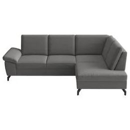 Sit & More Ecksofa SIT & MORE "Chelsea L-Form, B: 264 cm, mit Armteil-& Sitztiefenverstellung", grau (anthrazit), B:249cm H:89cm T:190cm, 100% Polyester, Sofas, Ecksofa, optional Schlaffunktion und Bettkasten