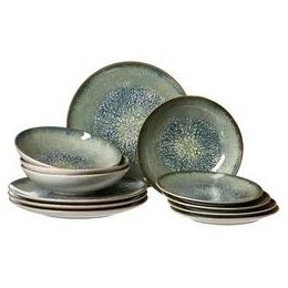 Ritzenhoff & Breker Teller-Set RITZENHOFF & BREKER "Verde", gr&uuml;n, 12, Steinzeug, Geschirr-Sets