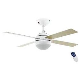 Eglo LED Deckenleuchte "LOSCIALE", wei&szlig;, braun, 1, &Oslash; 106,6cm H: 36cm, 1 Stk., Leuchten, Ventilator mit Beleuchtung - E27 - 3 Geschwindigkeiten - 4 Fl&uuml;gel, LED Deckenleuchte