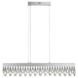 LUMICOUTURE LED Pendelleuchte "Celestia", chromfarben, kristallklar, 1, 1 Stk., Leuchten, L. 100 x H. 150 cm, 3300 lm, 2700 K, K9- Kristalle, LED Pendelleuchte