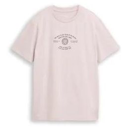 Kurzarmshirt Tom Tailor, Jungen, Gr. 128, rosa (dusty grauish lila), Single Jersey, Obermaterial: 100% Baumwolle, bedruckt, regular fit h&uuml;ftlang, Rundhals, abgesteppte Kante, Shirts, Sommershirt mit Print/f&uuml;r Boys